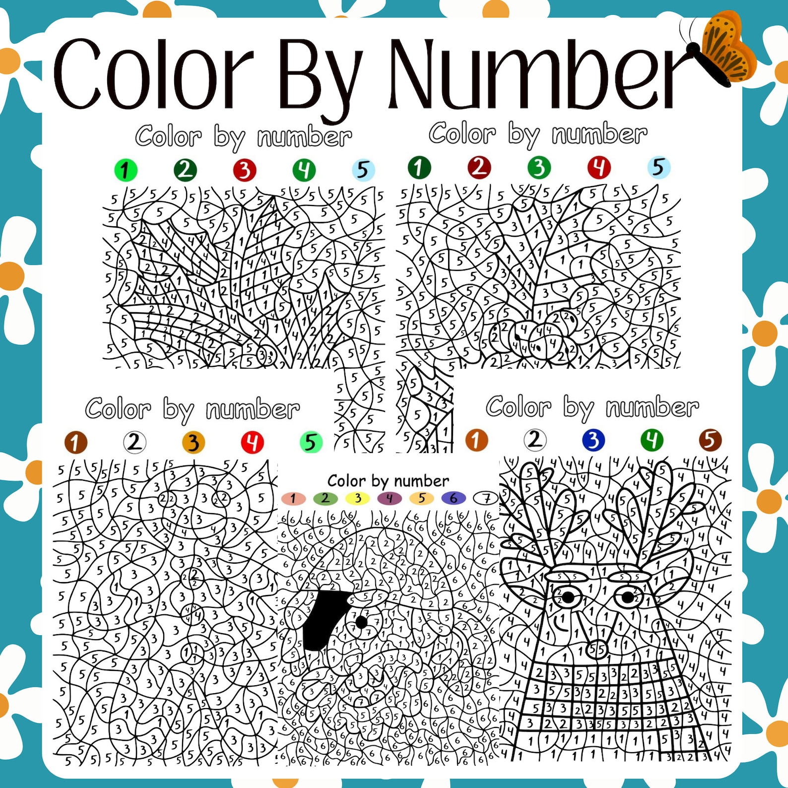 Color by Number|digital Download|coloring Pages Printable, Girls & Boys ...