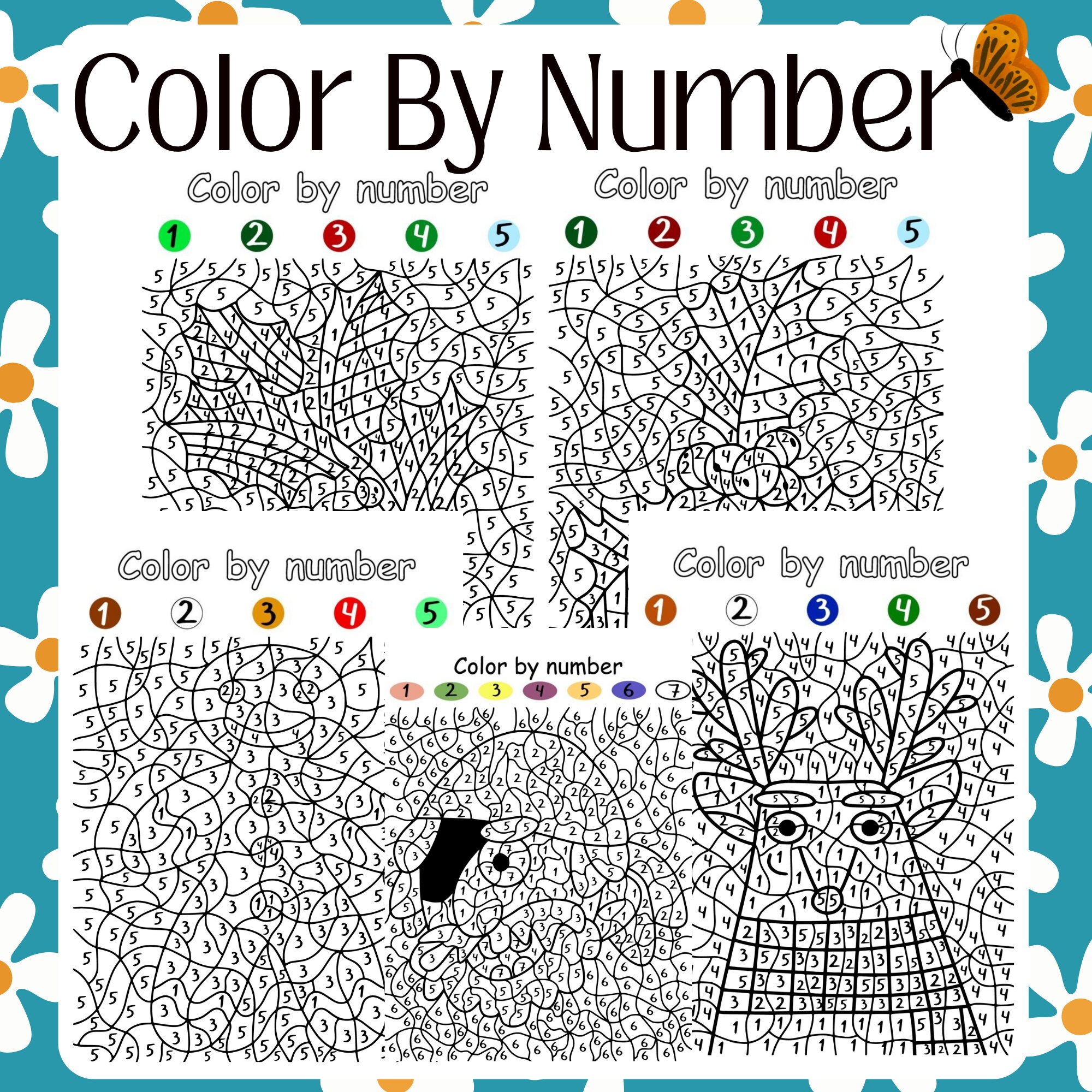 Color by Number|digital Download|coloring Pages Printable, Girls & Boys ...