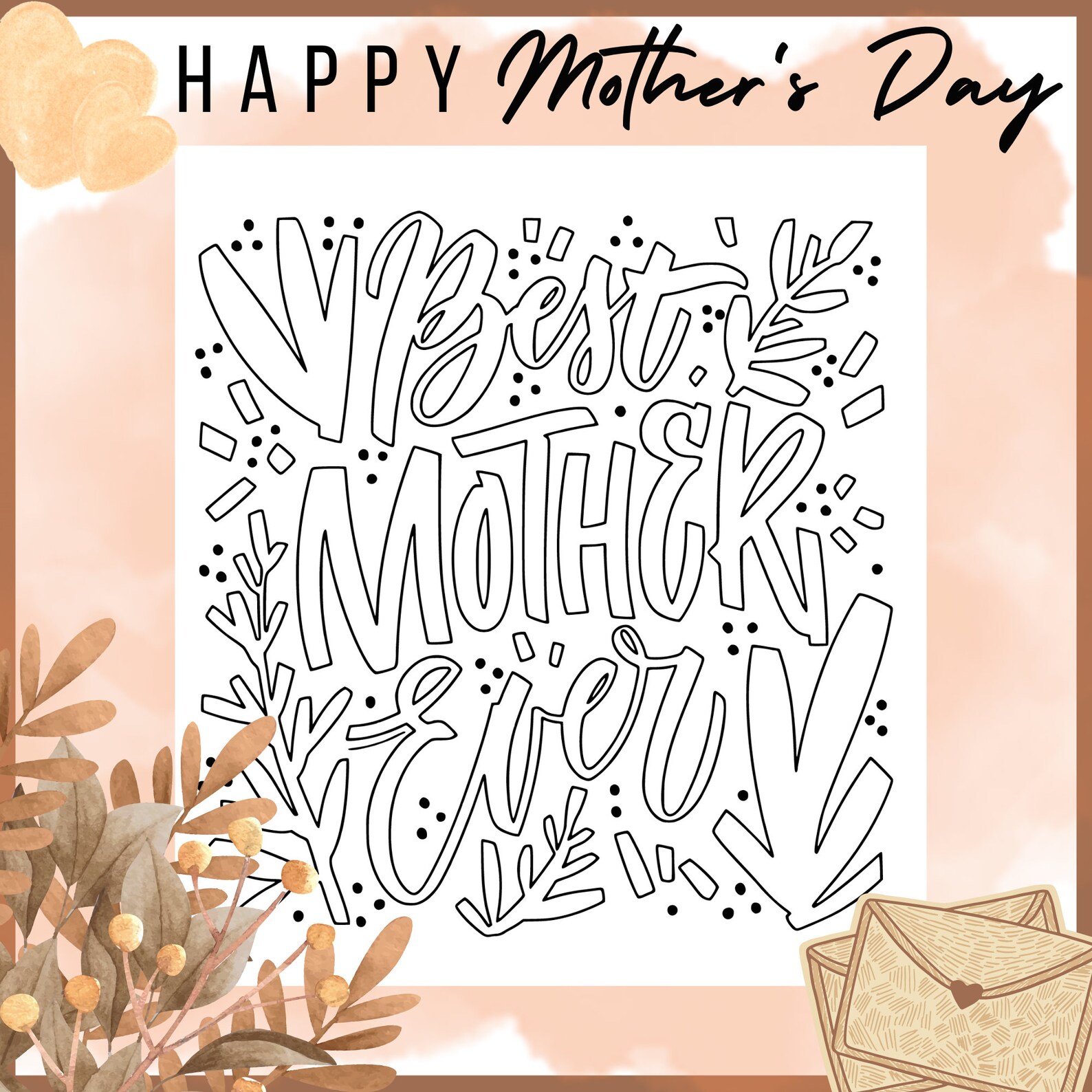 Mother's Day Mini Coloring Sheets-mother's Day Coloring Pages-bouquet ...