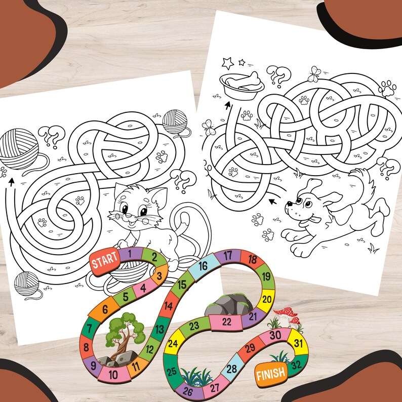 Printable MAZE Challenge Pages for Kids 21 Pages.children's Activities ...