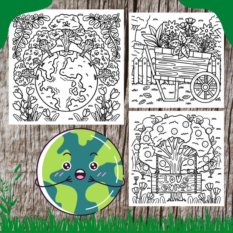 Earth Day Coloring Pages| Planet Earth Coloring for Kids| Earth Day ...