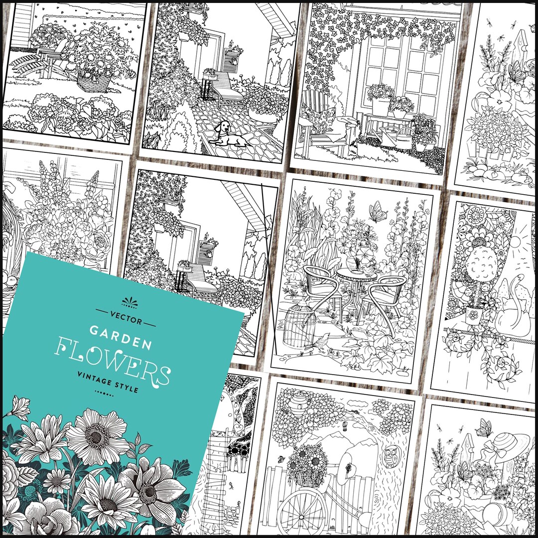Magical Garden Coloring Book| Plants Flowers in the Garden Coloring ...