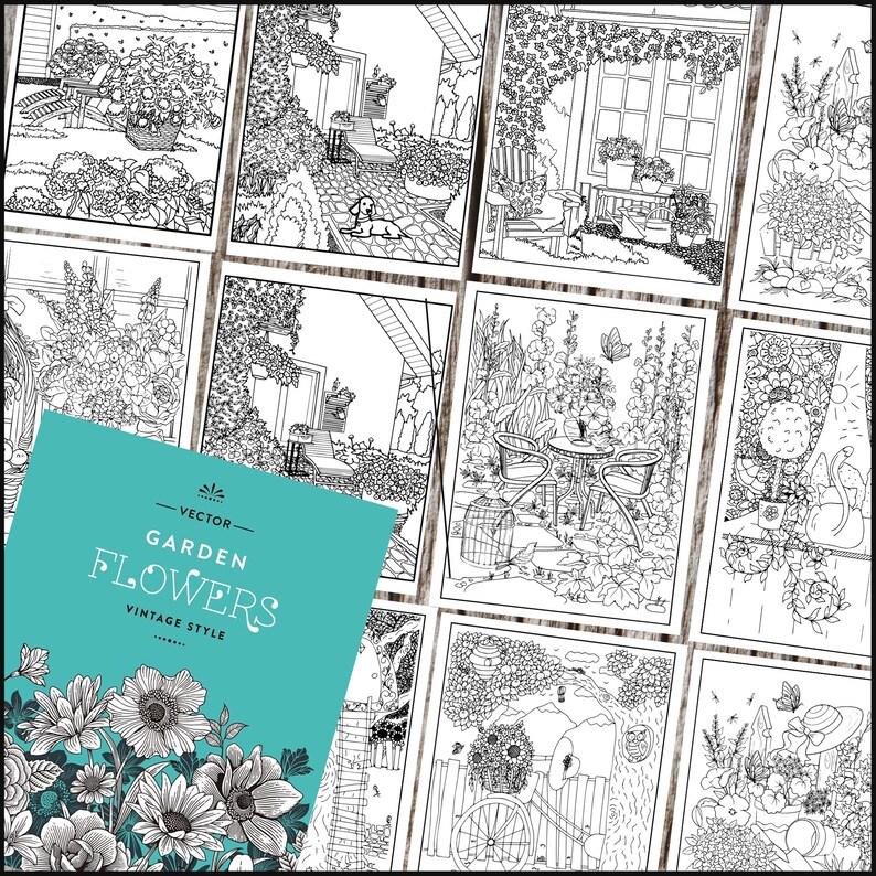 Magical Garden Coloring Book Plants Flowers in the Garden Coloring Book ...