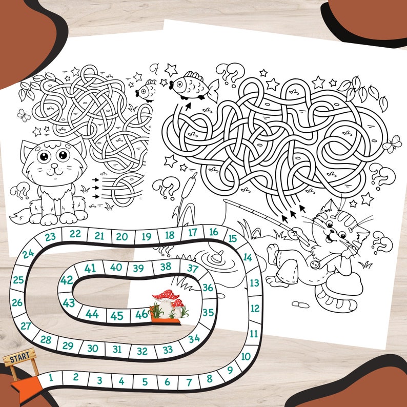Printable MAZE Challenge Pages for Kids 21 Pages.children's Activities ...