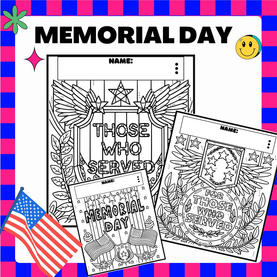 Memorial Day Coloring Page, Memorial Day Printables, Memorial Day ...