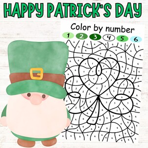 St. Patrick's Day Color by Number Sheets | Color by Number Printable ...