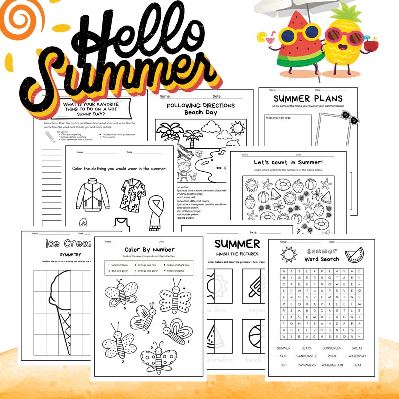 Summer Activities for Kids| Summer Kids Activities| Summer Sheets for ...