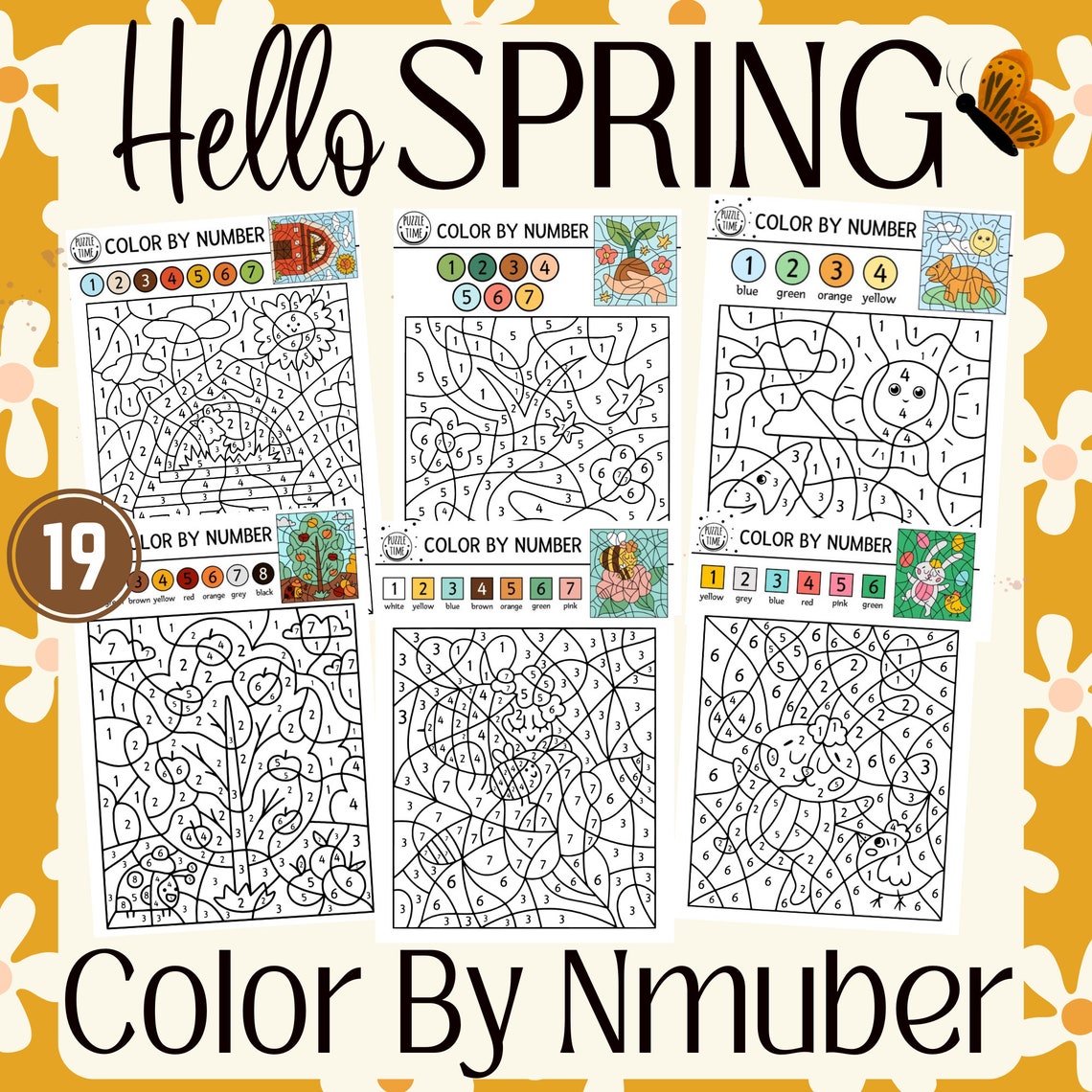 Spring Color by Number, Color by Number, Activity for Kids,coloring ...