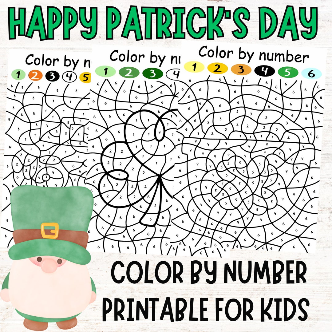 St. Patrick's Day Color by Number Sheets | Color by Number Printable ...