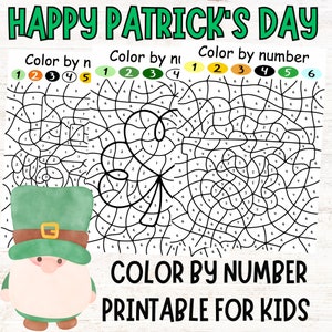 St. Patrick's Day Color by Number Sheets | Color by Number Printable ...