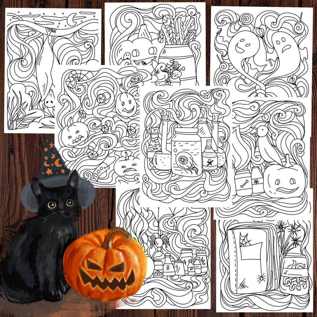 Halloween Coloring Pages, Printable Halloween Coloring Sheet Holiday ...