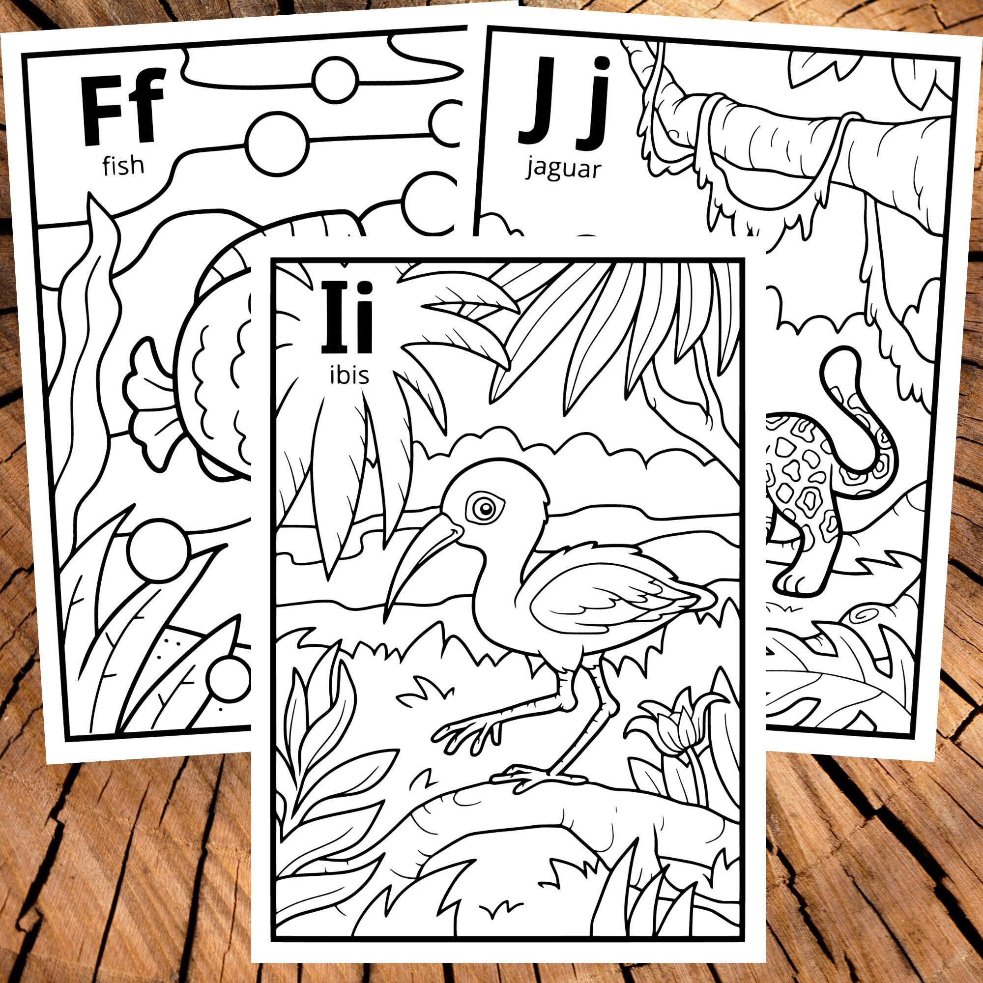 A-Z Animals Coloring Pages for Toddlers & Preschoolers - Printable ...