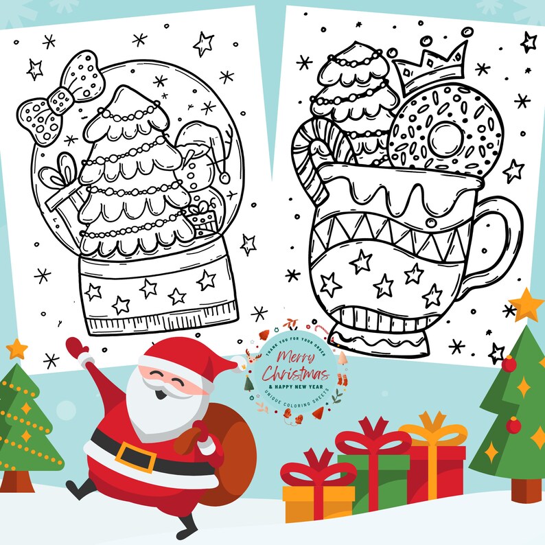 Printable Christmas Coloring Pages for Kids Kids Coloring - Etsy