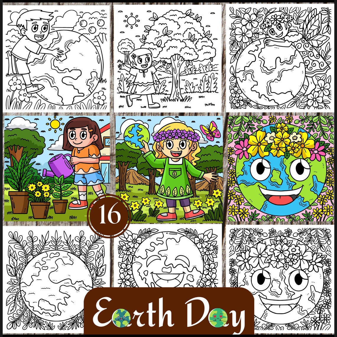 Earth Day Coloring Pages| Planet Earth Coloring for Kids| Earth Day ...