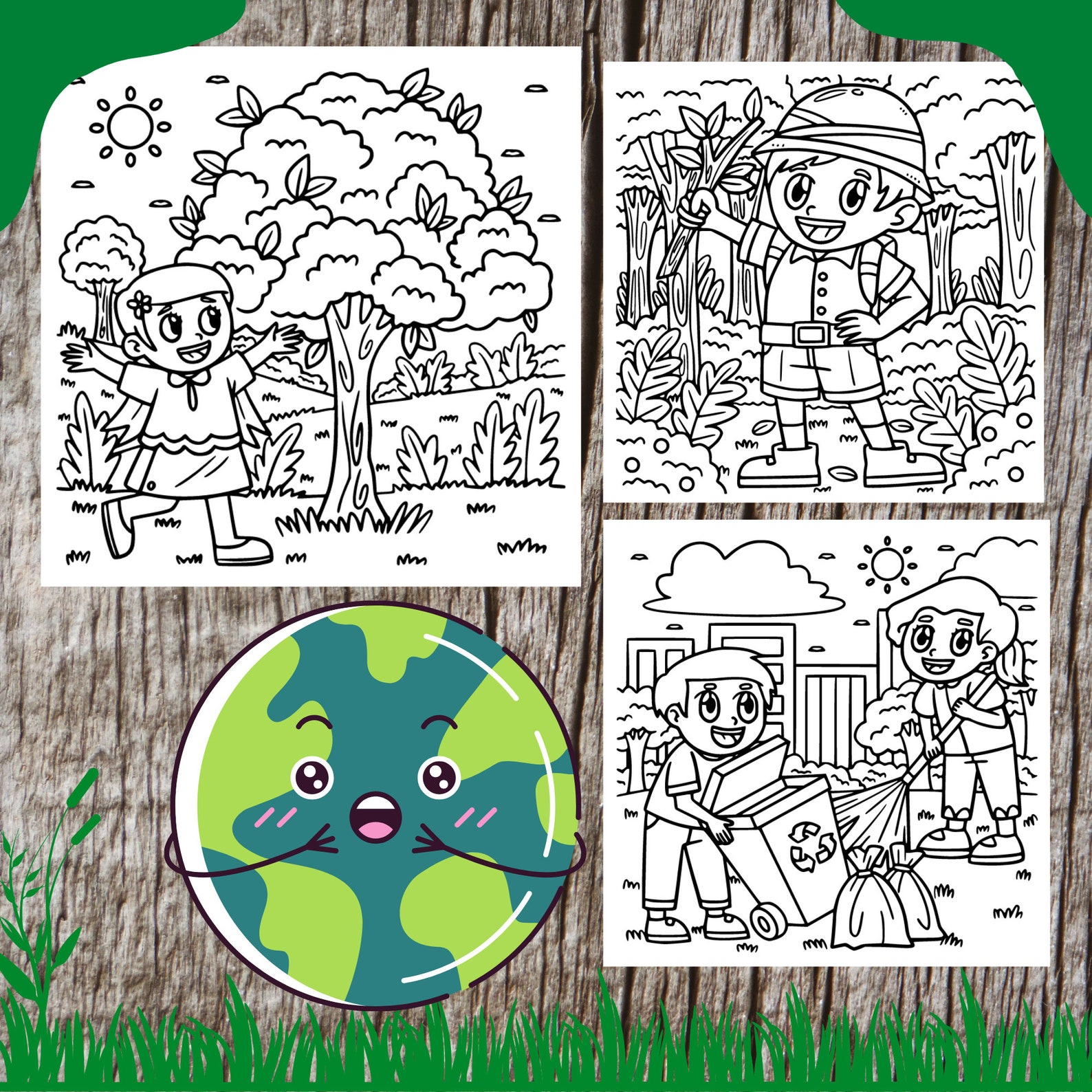Earth Day Coloring Pages| Planet Earth Coloring for Kids| Earth Day ...