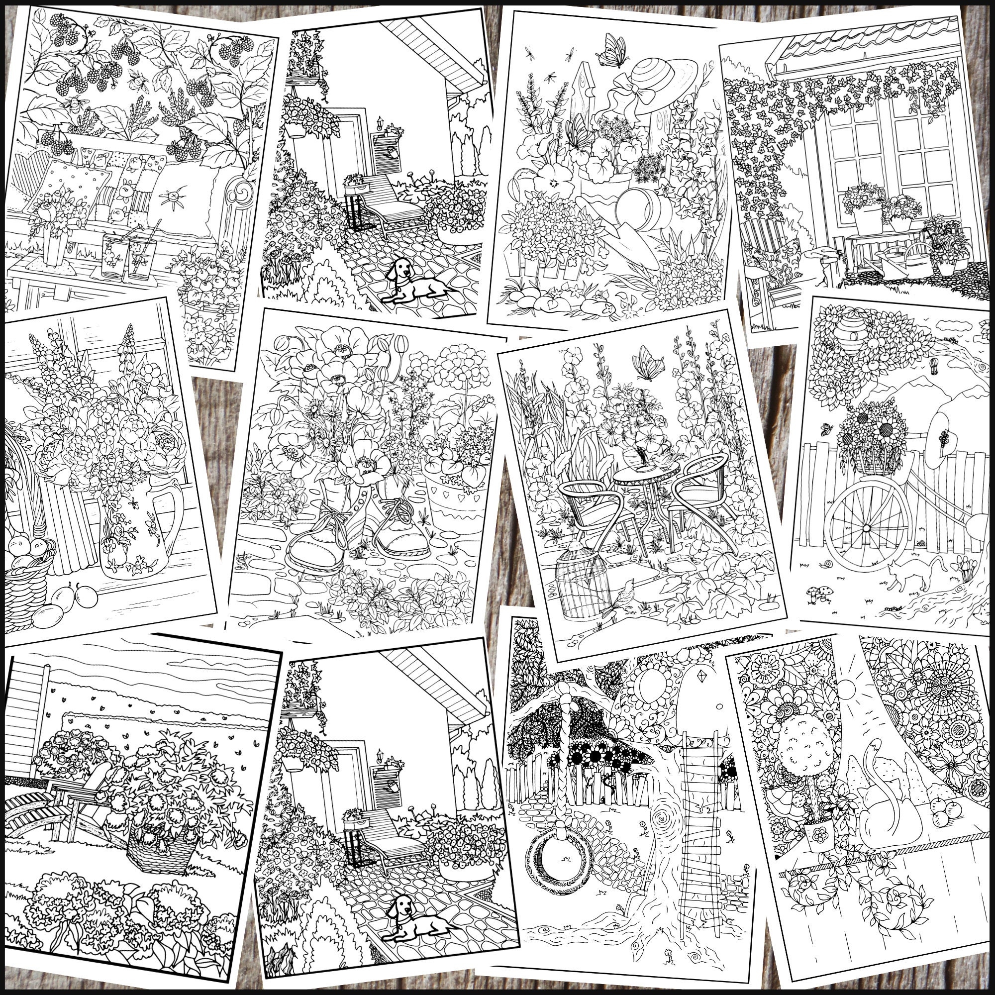 Magical Garden Coloring Book Plants Flowers in the Garden Coloring Book ...