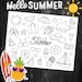 Summer Fun Coloring Page, Summer Bucket List Activities Coloring Sheets ...