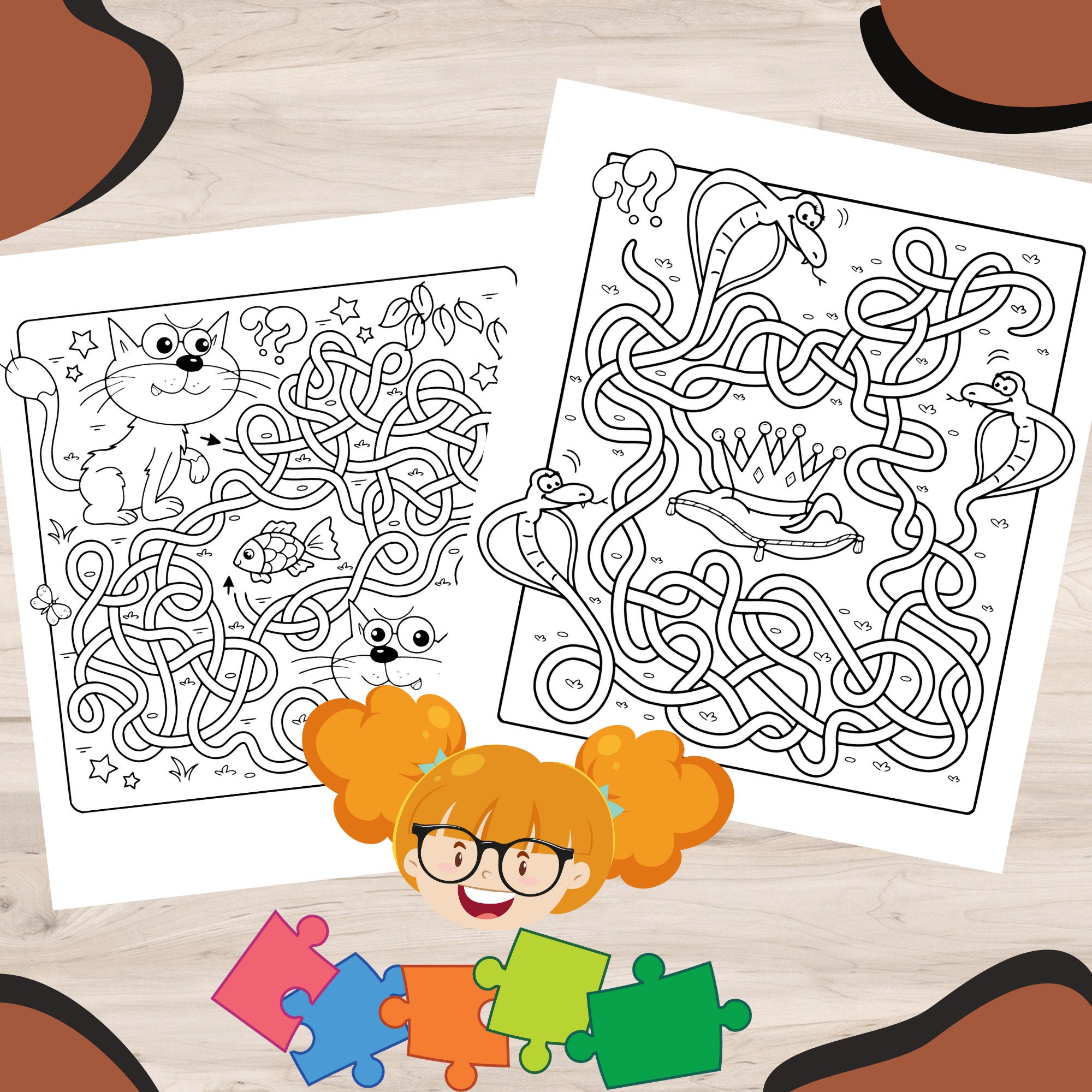 Printable MAZE Challenge Pages for Kids 21 Pages.children's Activities ...