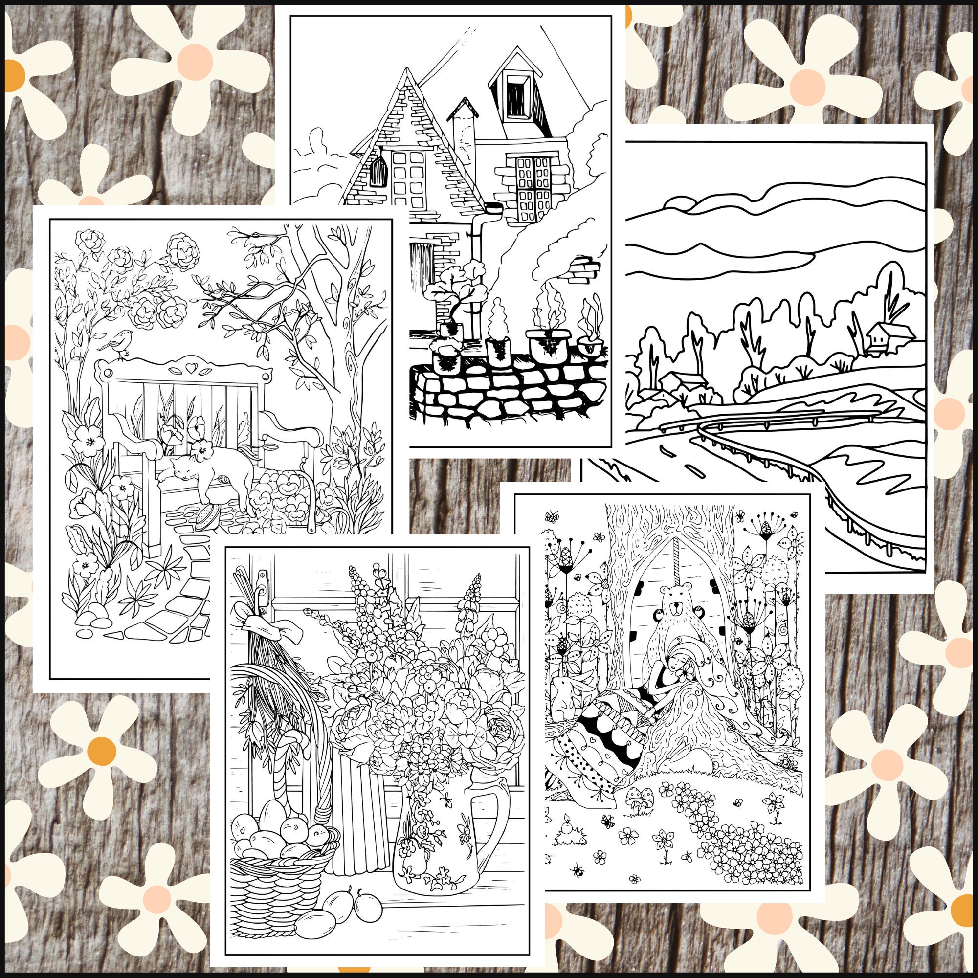 Magical Garden Coloring Book Plants Flowers in the Garden Coloring Book ...