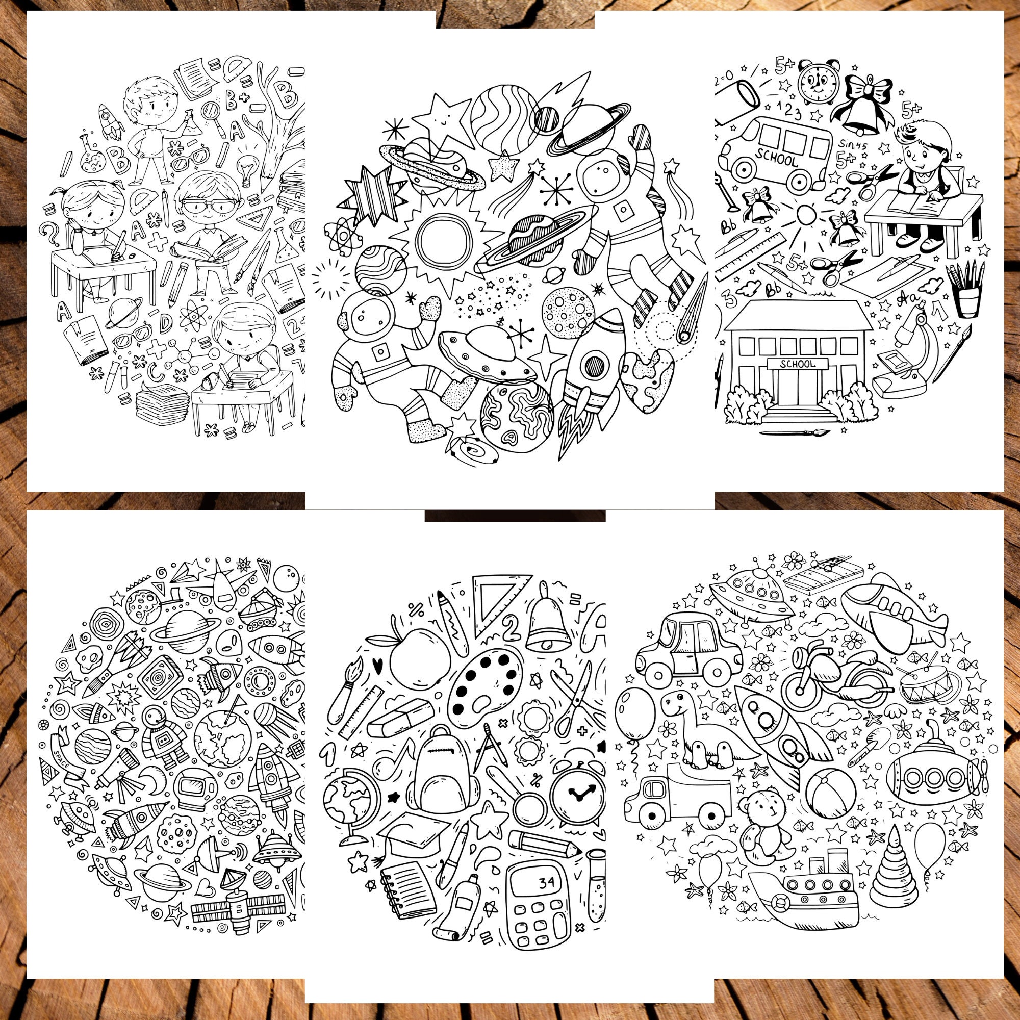 A Bundle of Coloring Pages-doodles Art Coloring Pages-mandala Coloring ...