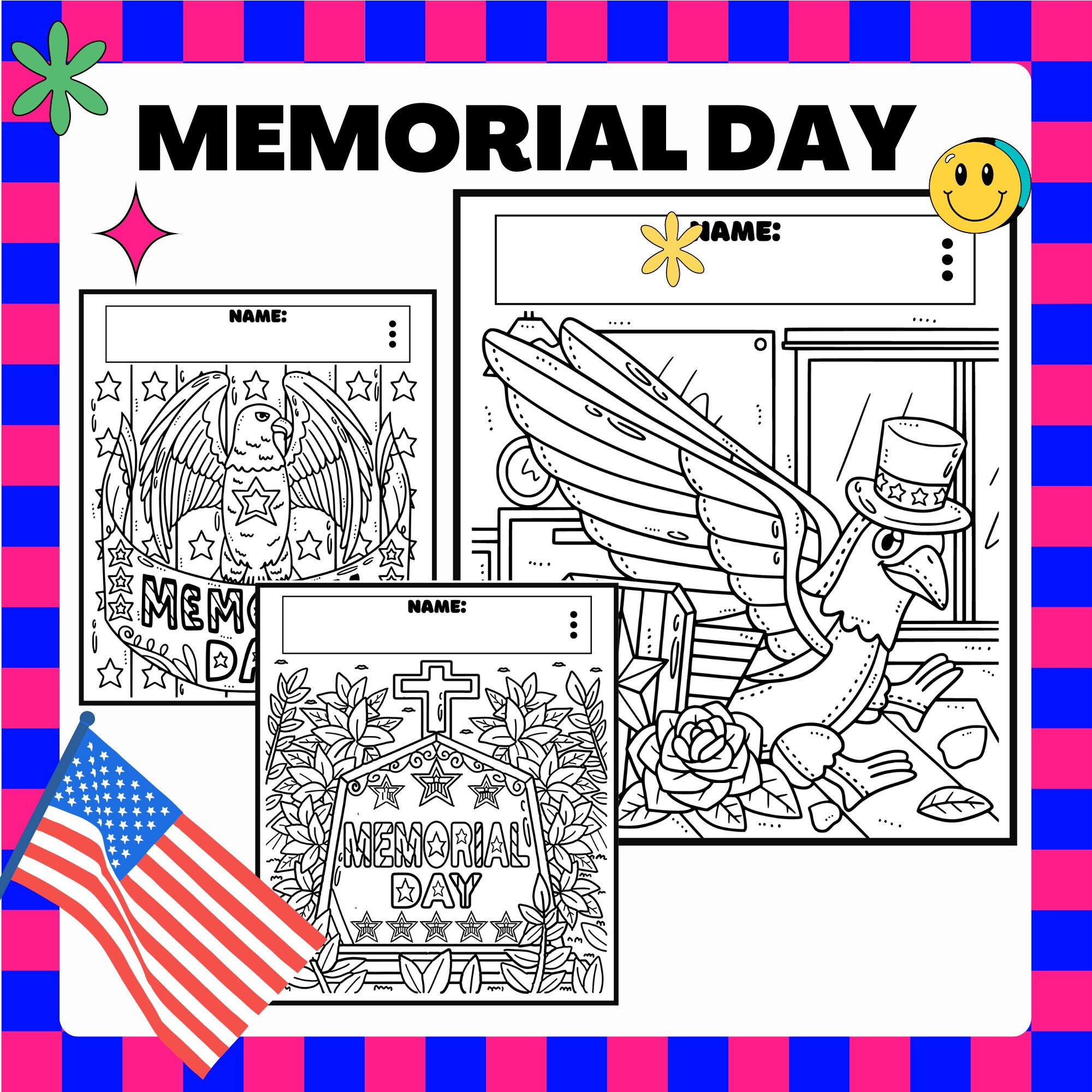 Memorial Day Coloring Page, Memorial Day Printables, Memorial Day ...