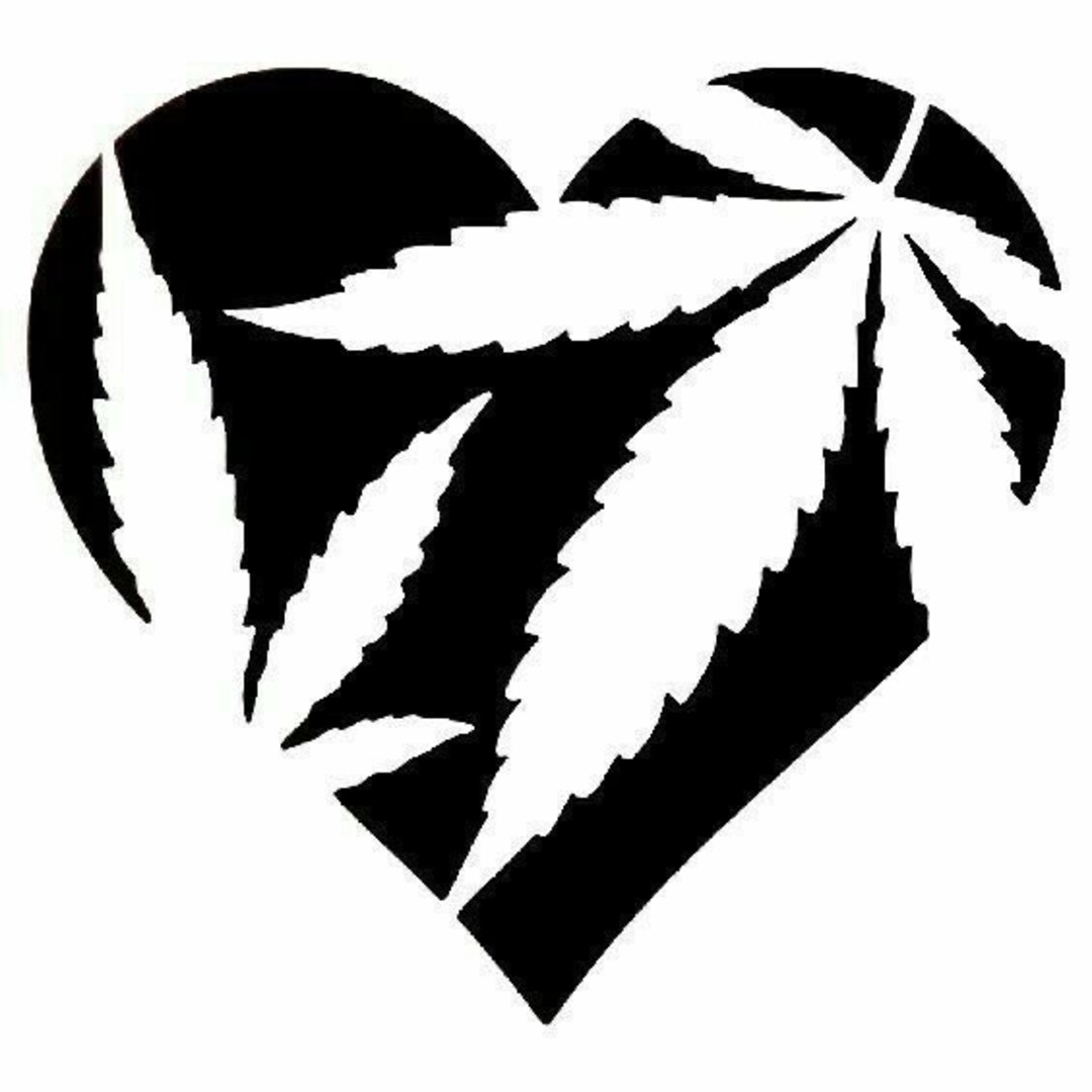 Marijuana 420 Weed Heart Vinyl Decal Sticker - Etsy