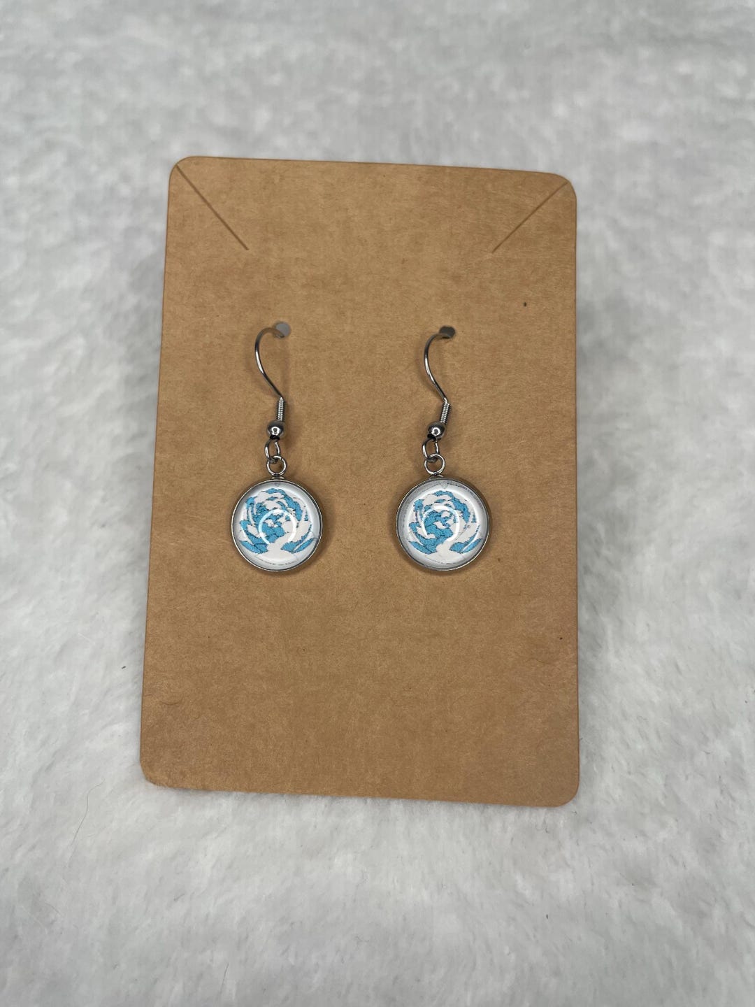 Jinx and Ekko Blue Rose Earrings - Etsy