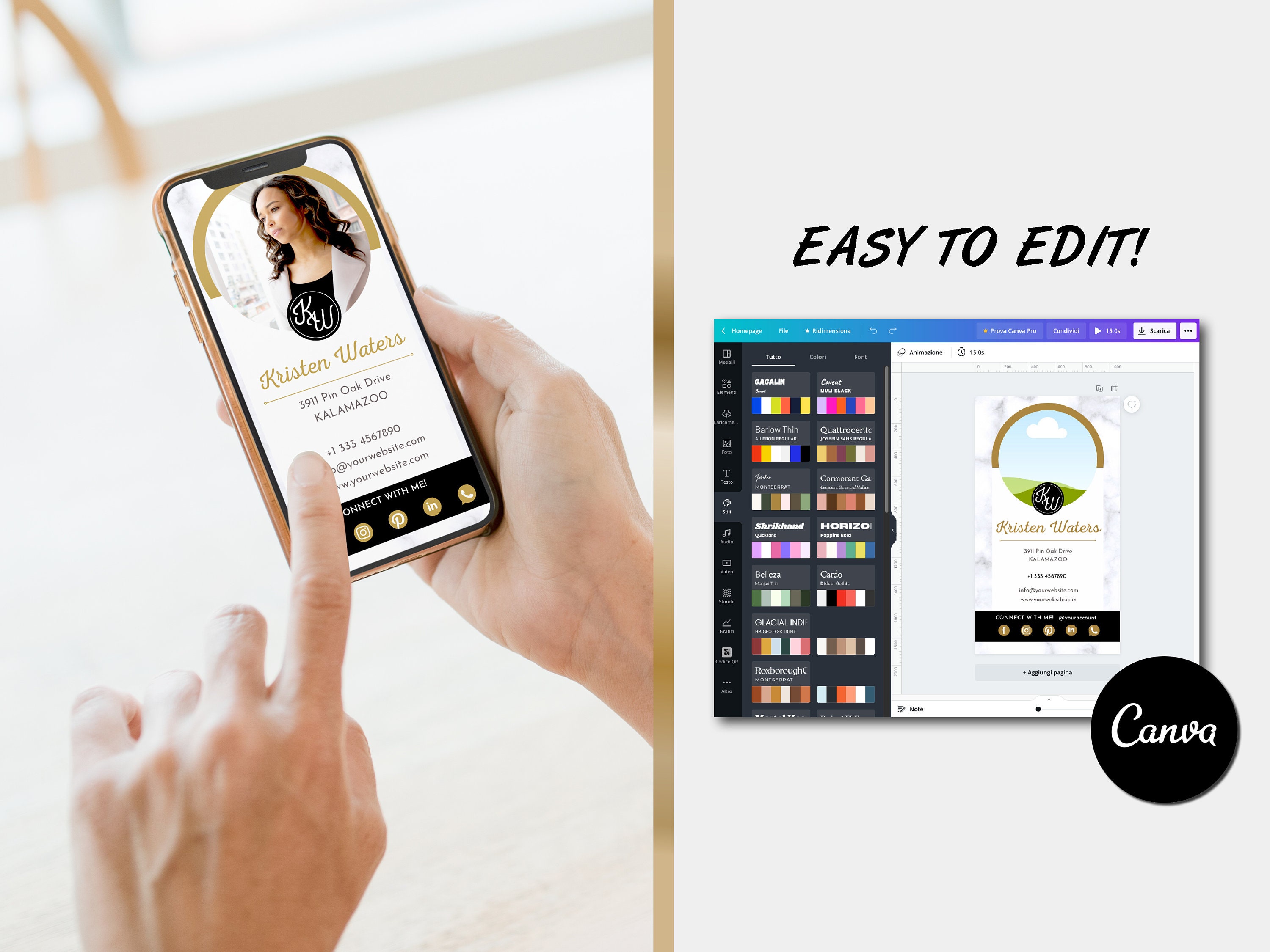 ANIMATED Digital Business Card Template, Animated Instagram Story ...