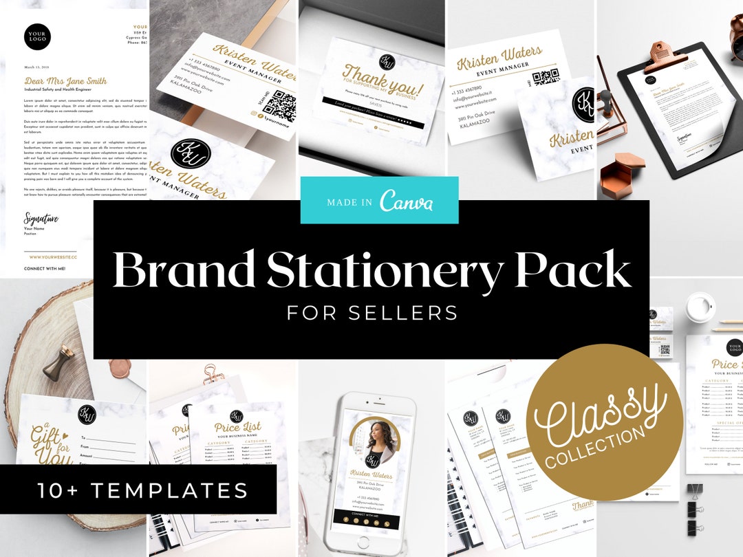Classy Stationery Set Template for Small Business Luxury Stationery ...
