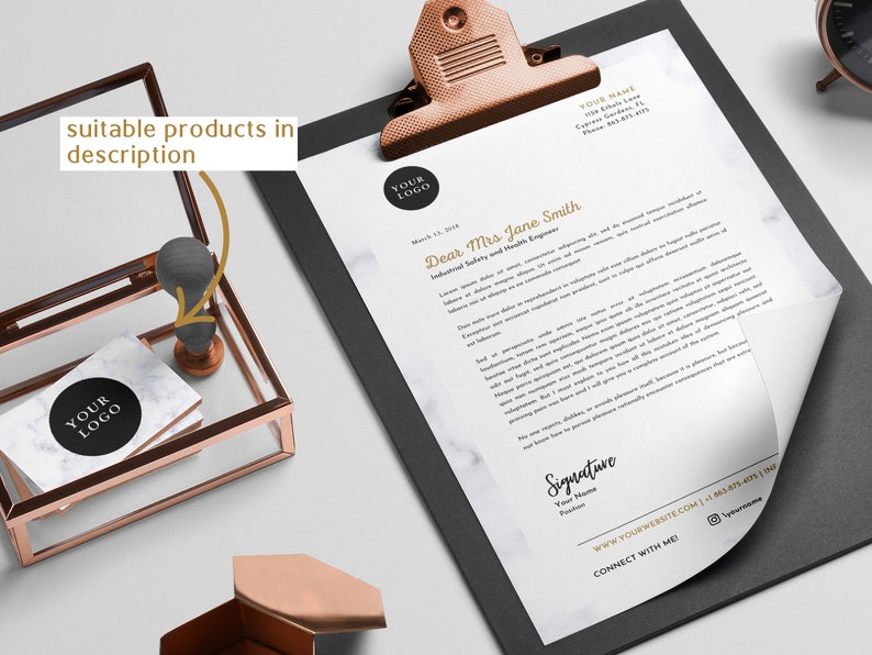 Classy Letterhead Template, Business Letterhead, Editable Letterhead ...