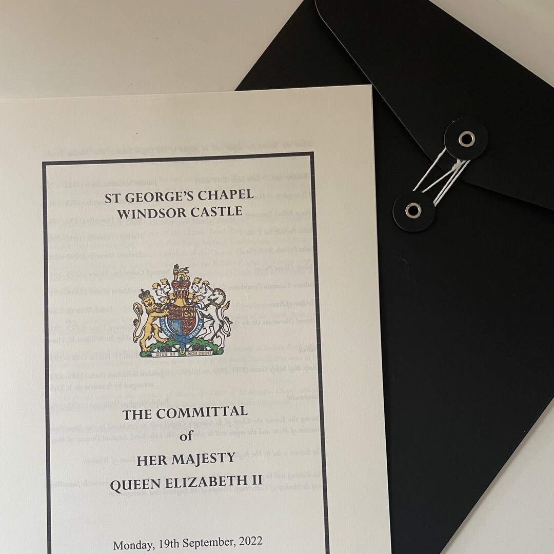 Queen Elizabeth II Funeral Committal Order of Service | St George’s ...