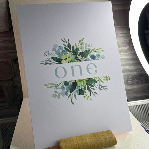 Table Number Cards Eucalyptus Leaves - Etsy