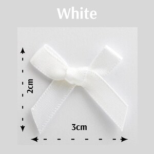 Mini White Satin Bows | Pack of 10 | Pre-tied 3cm Wide | Self Adhesive ...