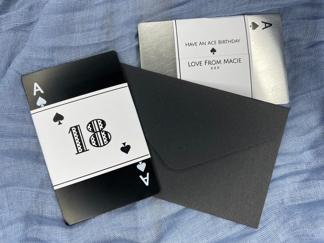 18th Birthday Gift - Solid Steel Ace of Spades Playing Card Bottle ...