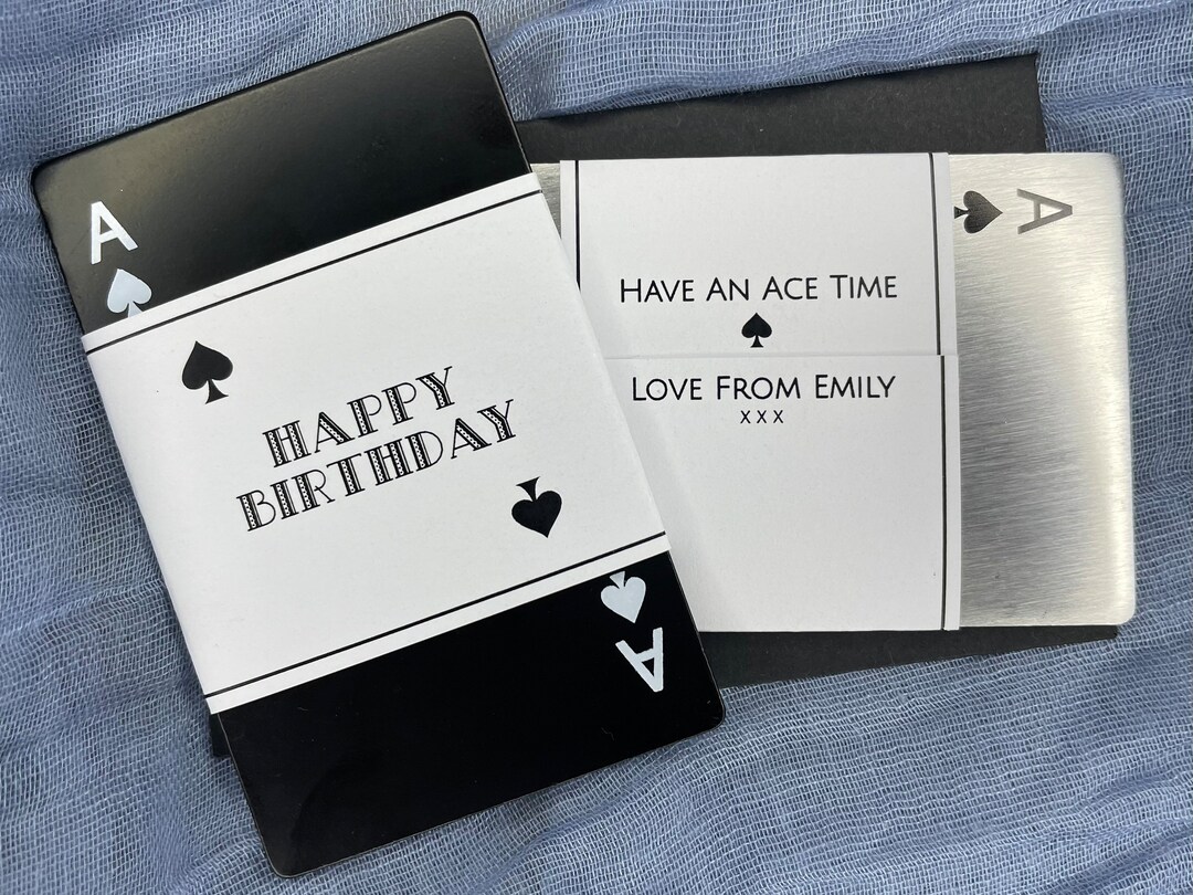 Happy Birthday Personalised Gift - Solid Steel Ace of Spades Playing ...