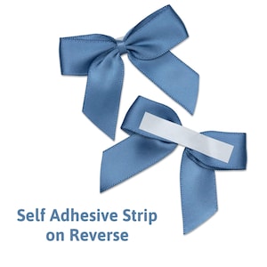 Small Dusty Blue Satin Bows | Pack of 3/6/12/24 | Pre-tied 5cm Wide ...