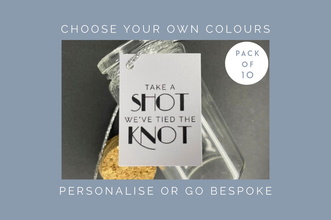 Personalised Wedding Shot Favour Tags - 1920s Great Gatsby Inspired ...