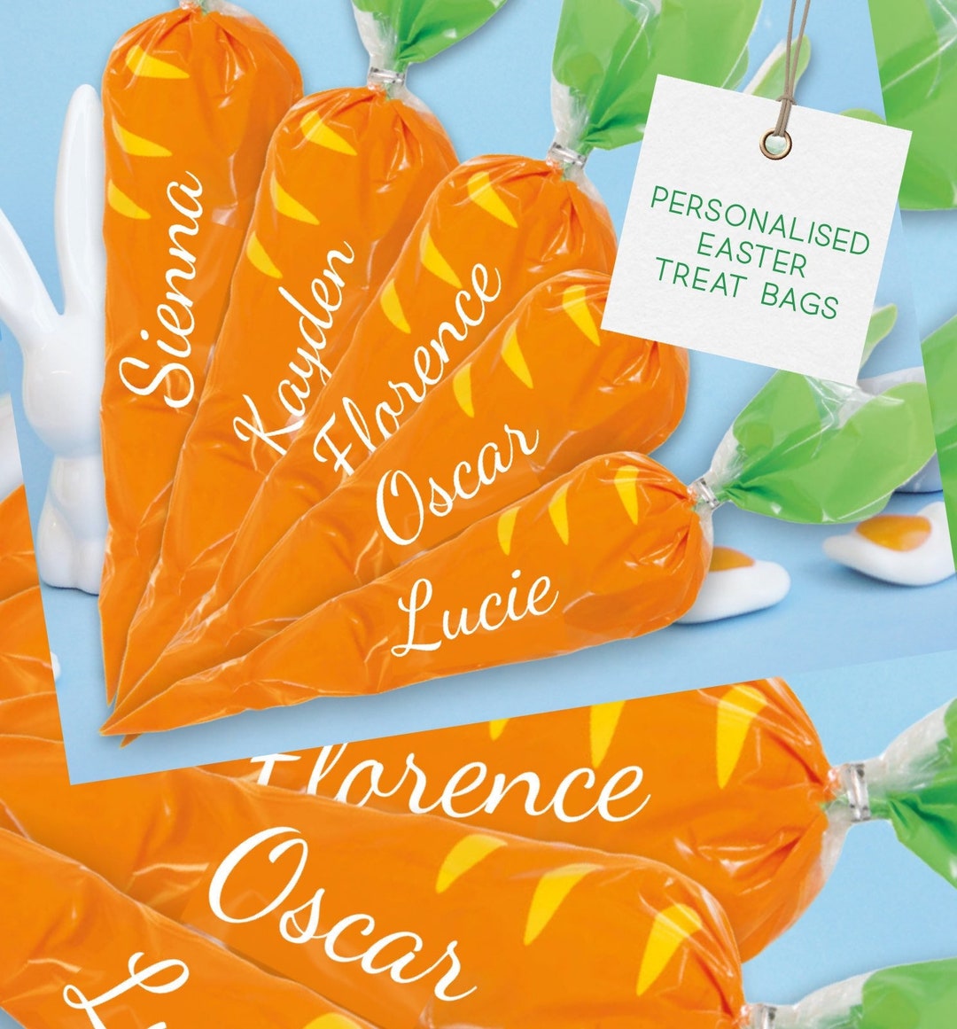 Carrot Shaped Easter Treat Bags Sweet Cones - Personalised With ...