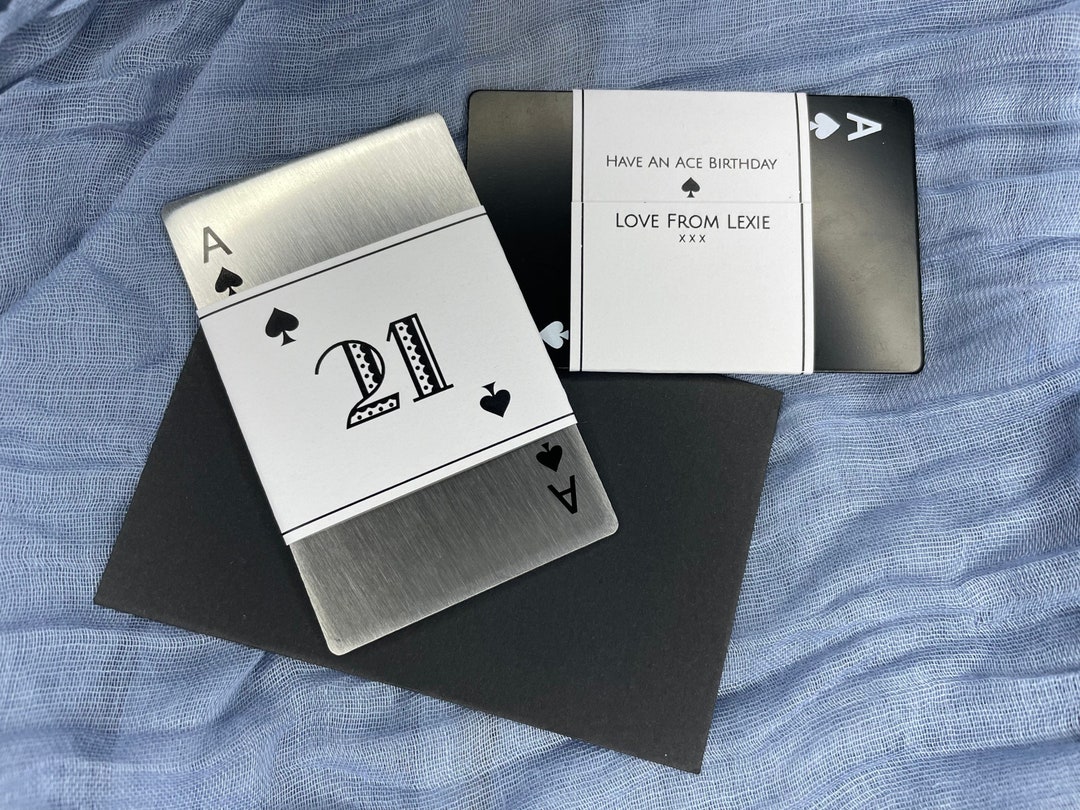 21st Birthday Gift - Solid Steel Ace of Spades Playing Card Bottle ...