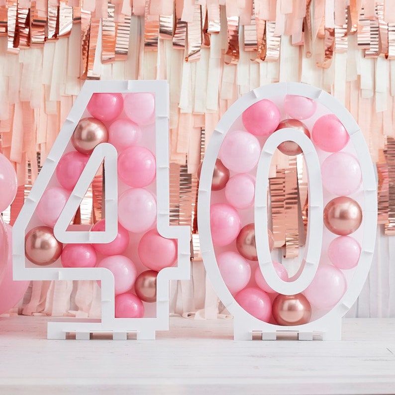 40th Birthday Party Decorations | Balloon Arch Frame Mosaic | Fill With ...
