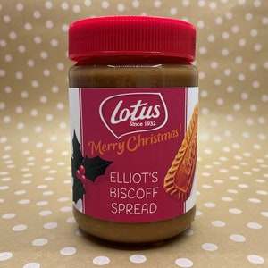 Personalised Lotus Biscoff Spread Label for 400g Jar | Christmas or ...