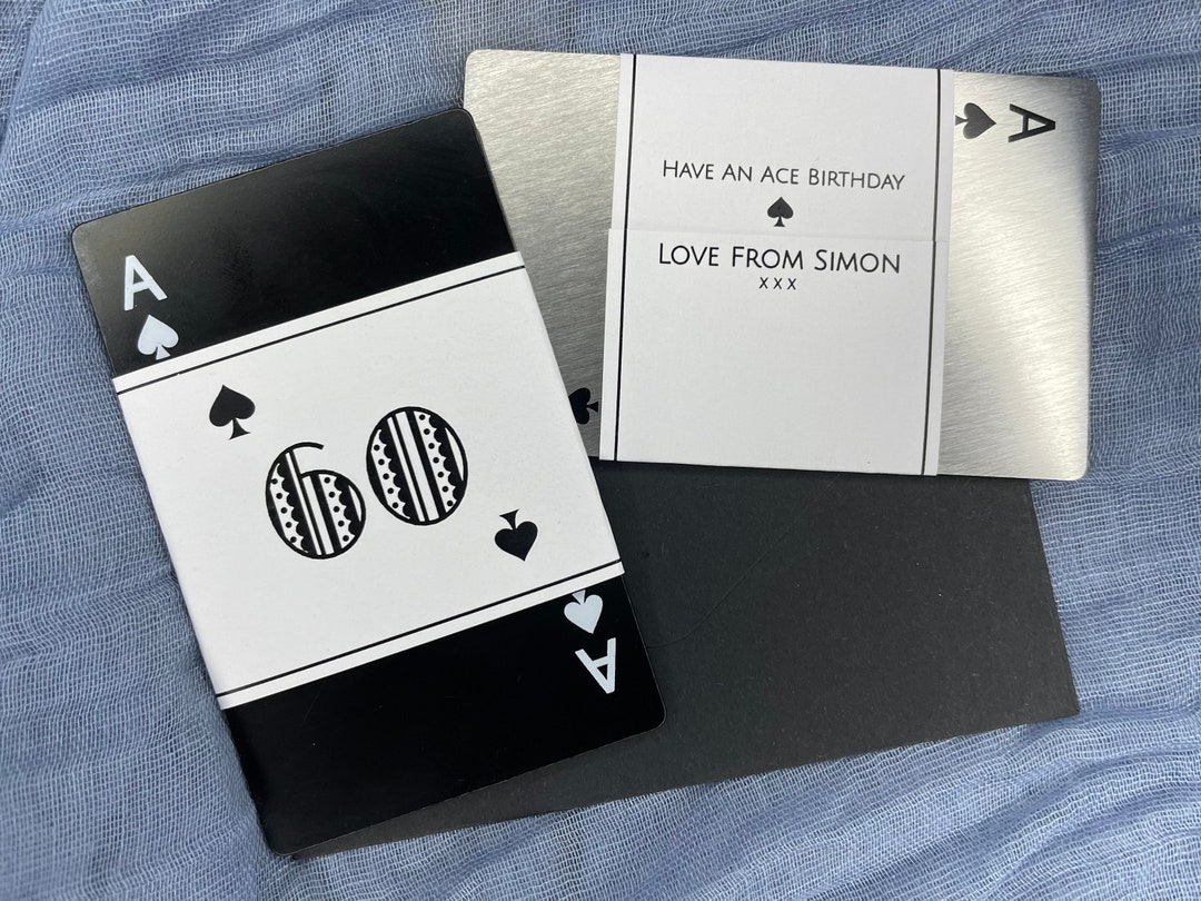60th Birthday Gift - Solid Steel Ace of Spades Playing Card Bottle ...