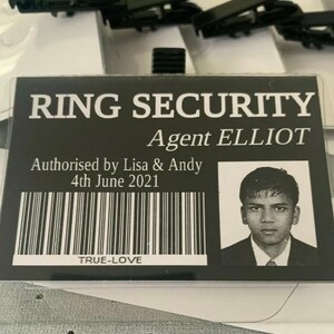 Ring Security Personalised Ring Bearer’s Wedding Agent ID Card - Etsy