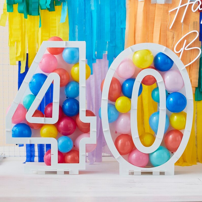 40th Birthday Party Decorations | Balloon Arch Frame Mosaic | Fill With ...