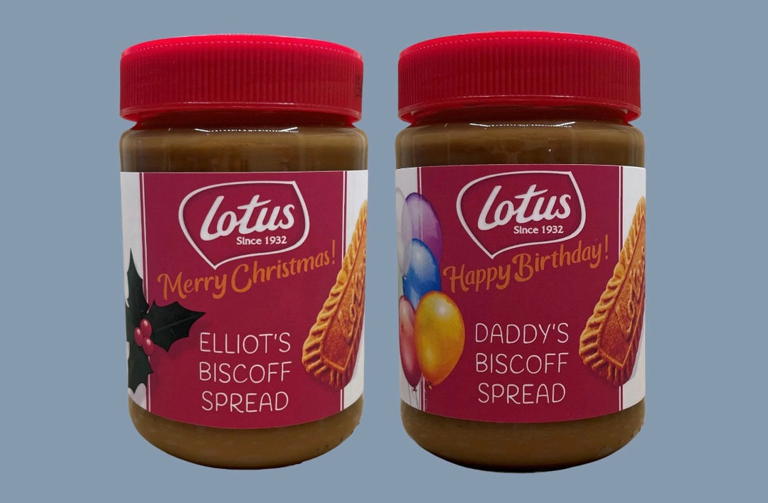 Personalised Lotus Biscoff Spread Label for 400g Jar | Christmas or ...
