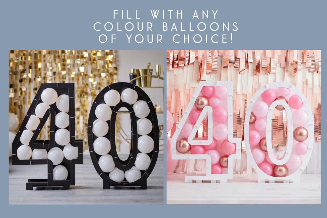 40th Birthday Party Decorations | Balloon Arch Frame Mosaic | Fill With ...