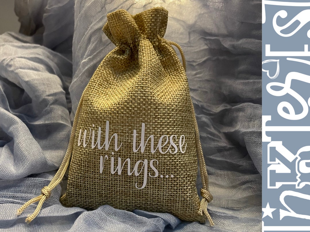 Wedding Ring Drawstring Pouch Bag | Ceremony Idea | Personalised Rustic ...