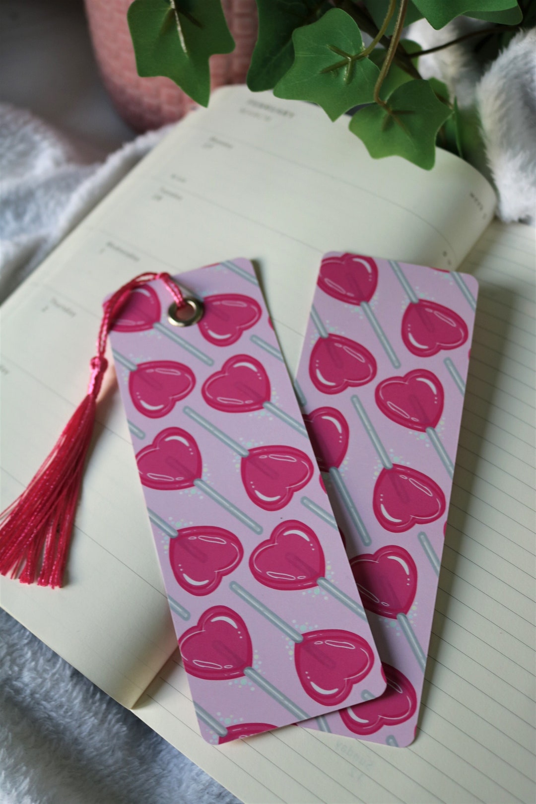 Candy Heart Lolly Bookmark V2 | Double Sided | With or Without Tassel ...