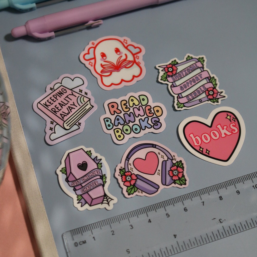 Bookish Mini Collection Sticker Pack | 7 Glossy or Holo Tattoo Style ...
