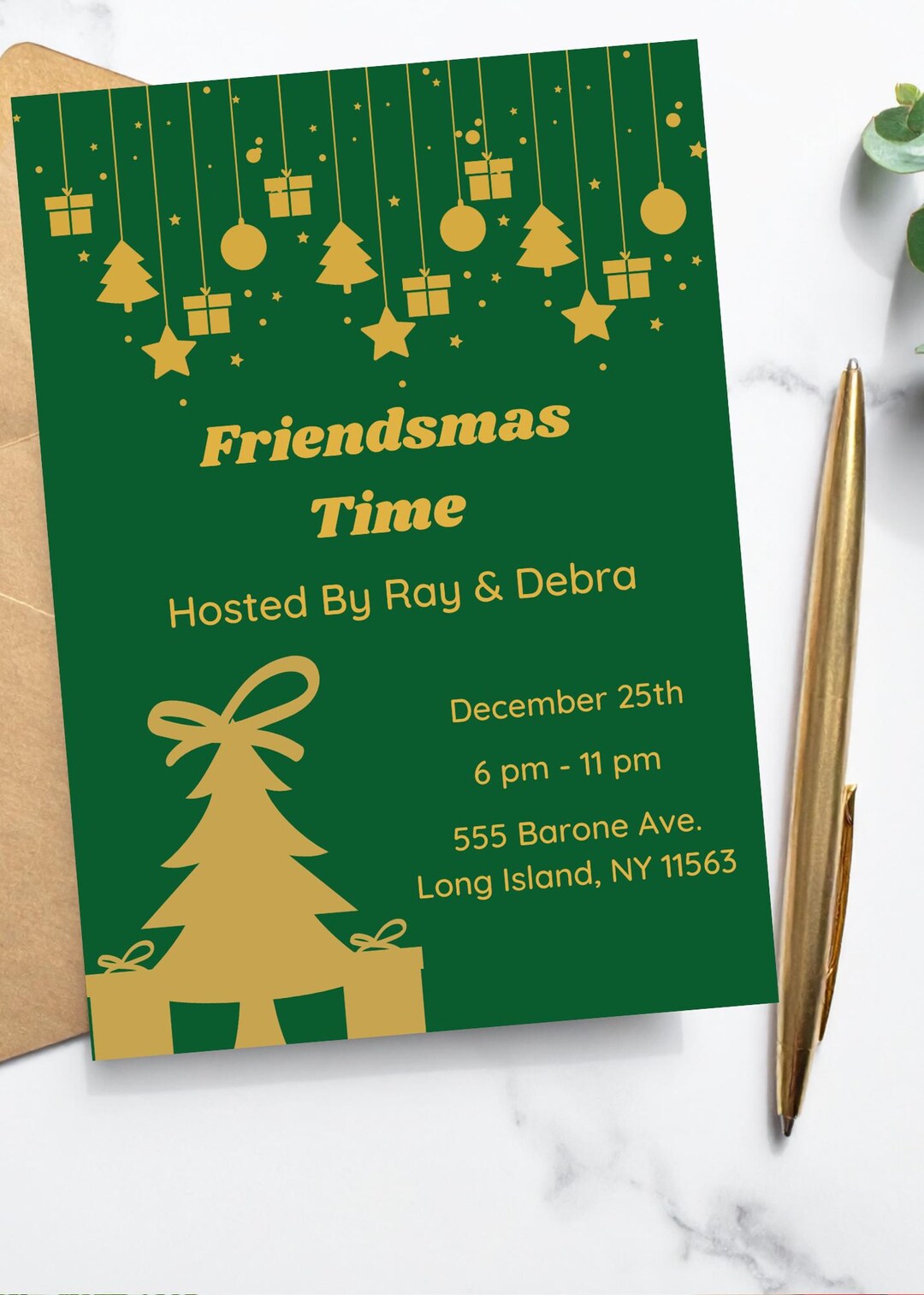 Friendsmas Christmas Party Invitation, Christmas Invitation, Holiday ...